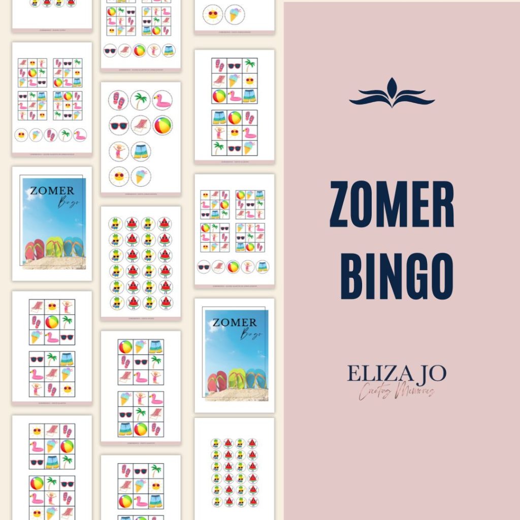 Zomerbingo - Printable bingo kaarten voor kinderen - Eliza jo